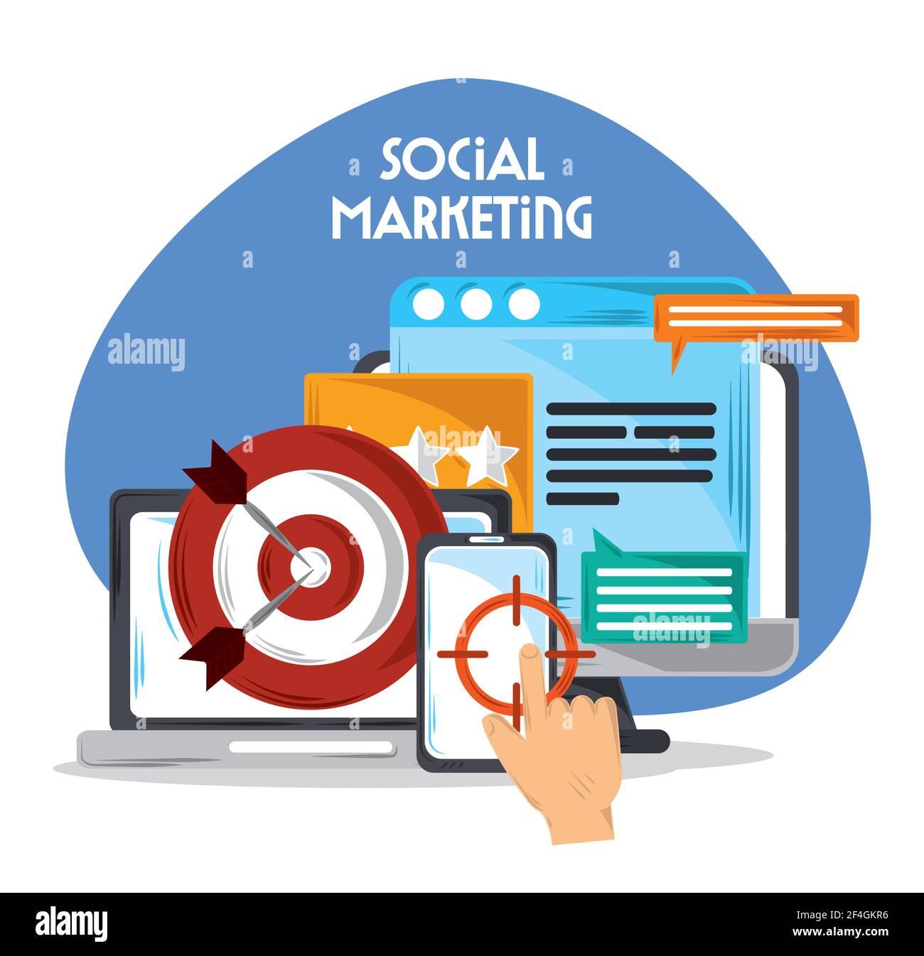 social marketing website target connection Stock Vector Image & Art - Alamy