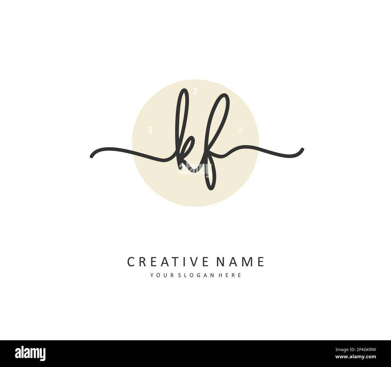 KF Initial letter handwriting and signature logo. A concept handwriting ...