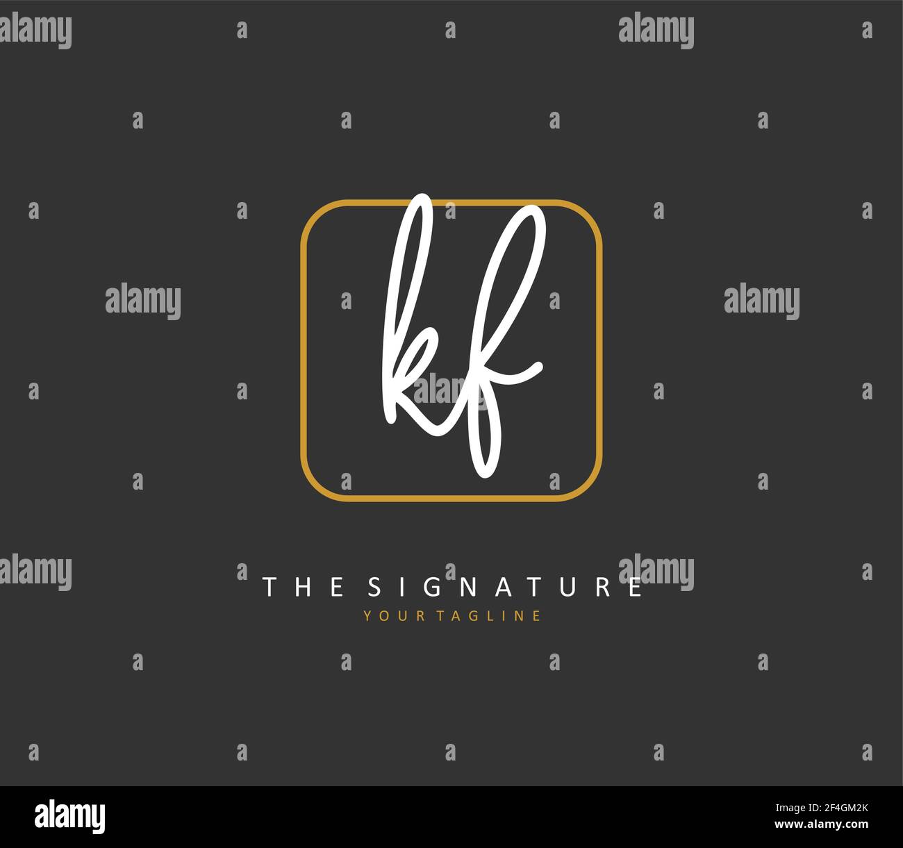 KF Initial letter handwriting and signature logo. A concept handwriting ...