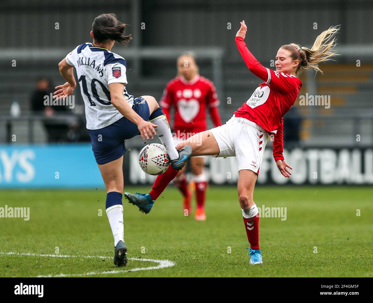 Tottenham Hotspur's Rachel Williams (left) and Bristol City's Molly ...
