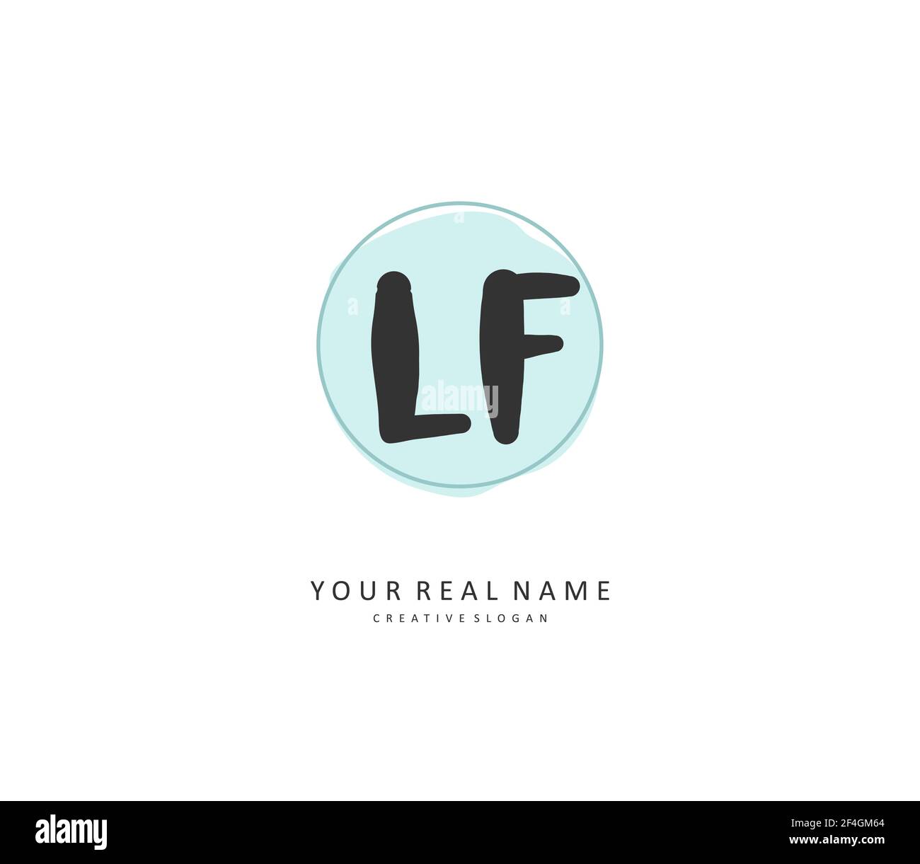 LF Initial letter handwriting and signature logo. A concept handwriting ...