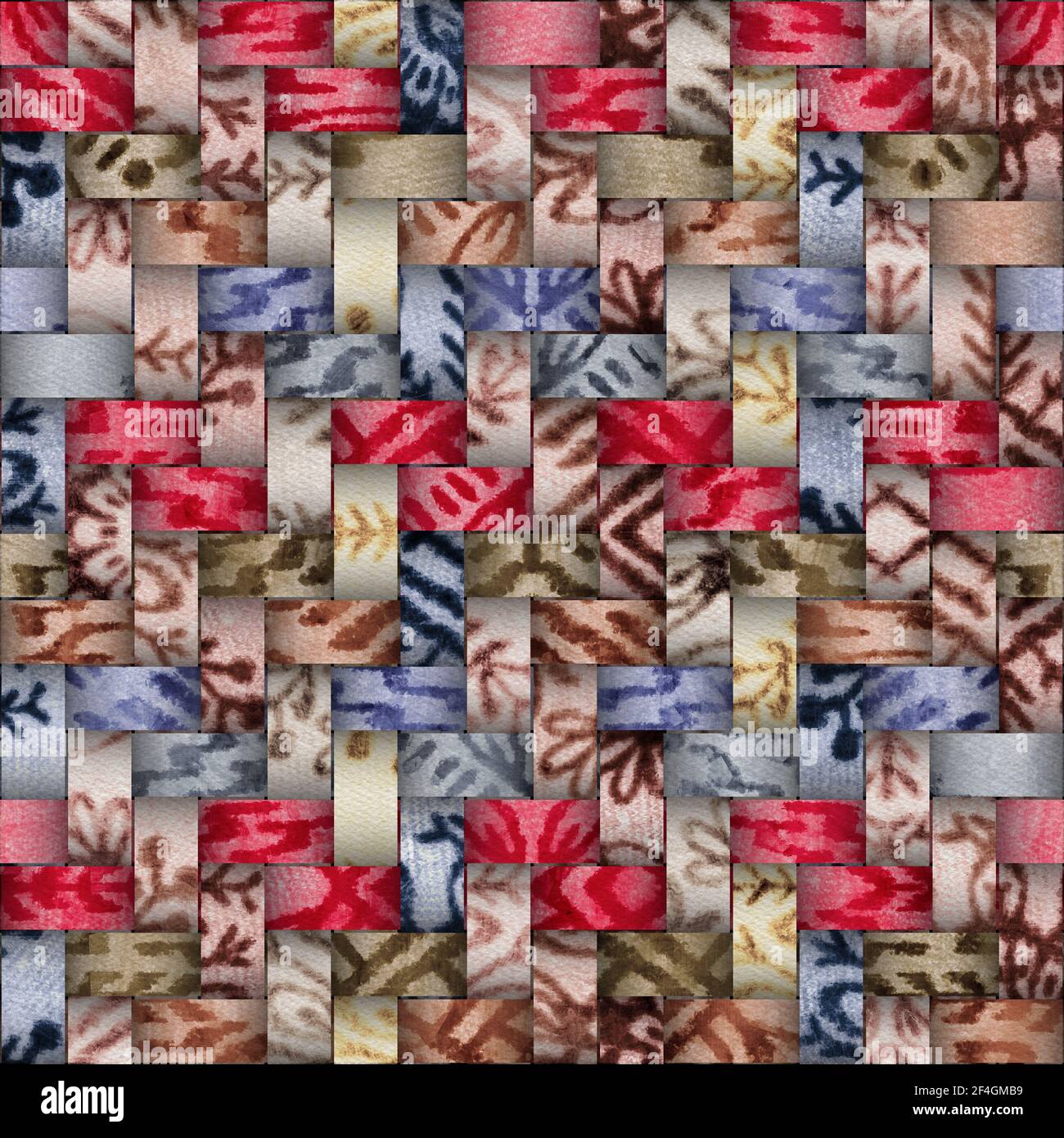 Seamless weave strip colorful ribbon pattern print Stock Photo - Alamy