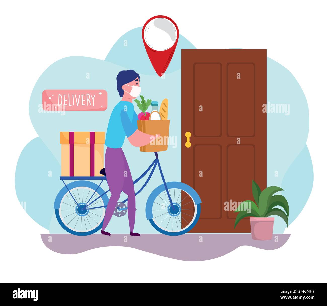 Delivery products from supermarket Stock Vector Images - Alamy