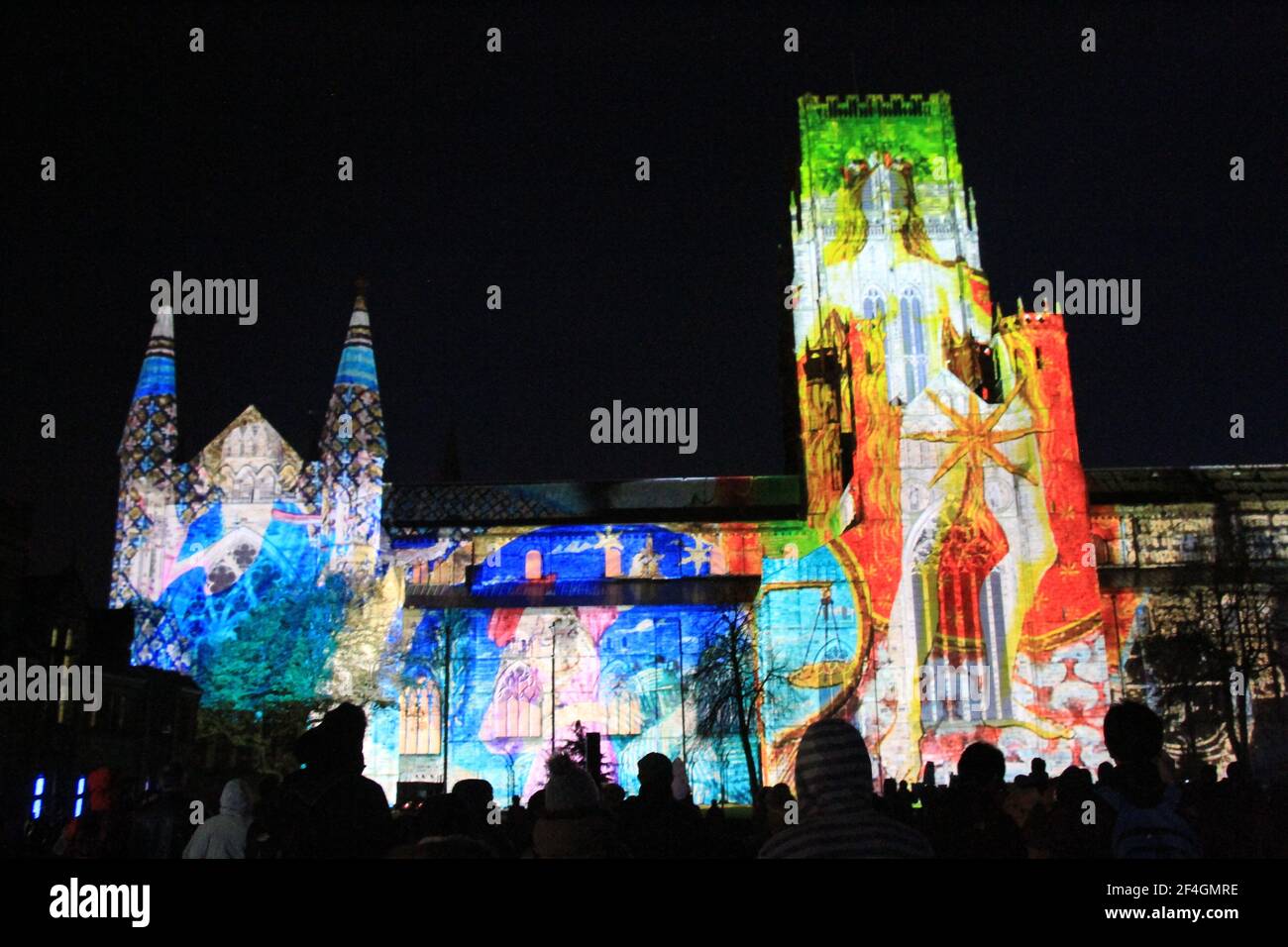 Durham Lumiere light show 2015 Stock Photo - Alamy