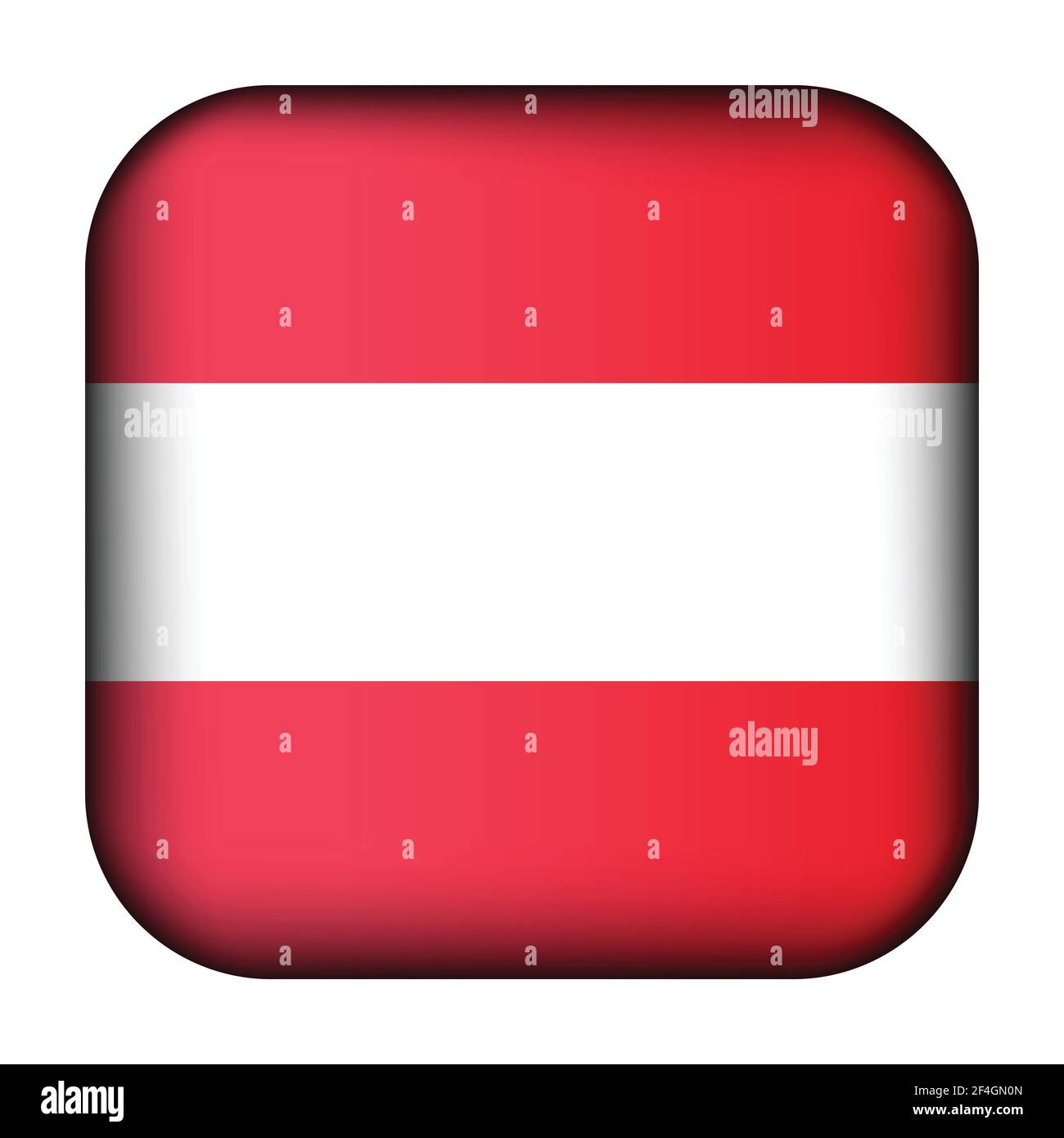 Glass light ball with flag of Austria. Squared template icon. Austrian ...