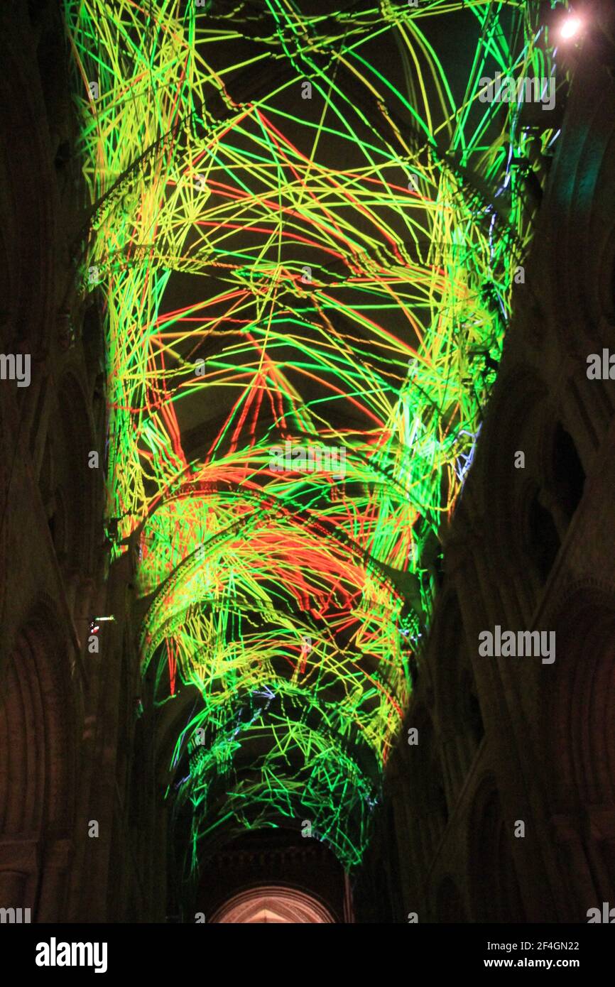 Durham Lumiere light show 2015 Stock Photo - Alamy