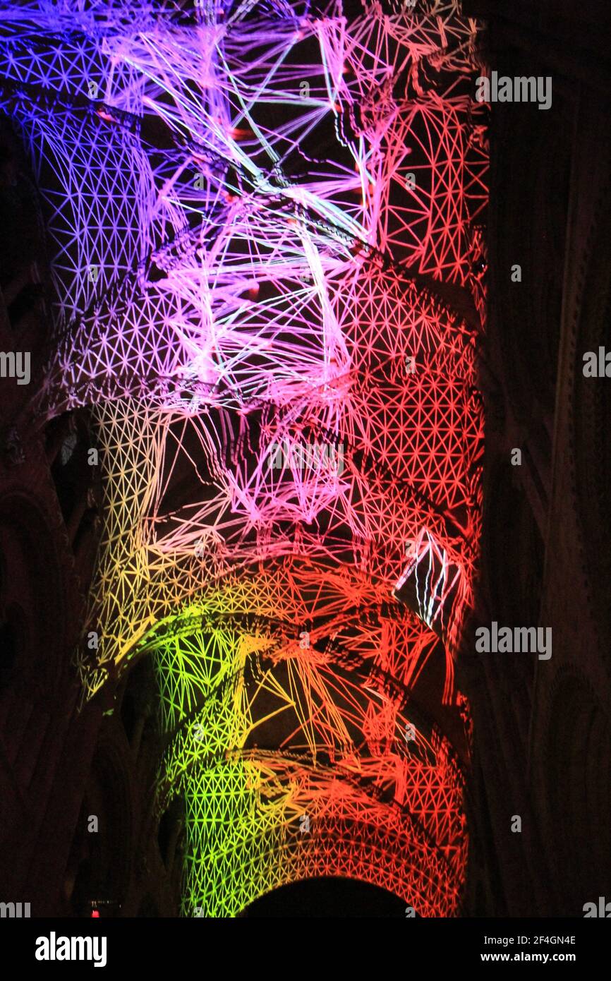 Durham Lumiere light show 2015 Stock Photo - Alamy
