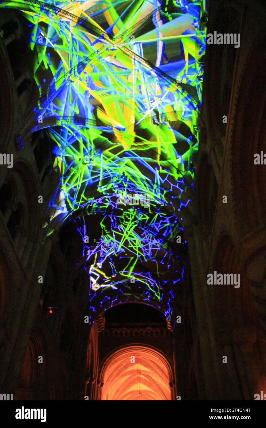 Durham Lumiere light show 2015 Stock Photo - Alamy