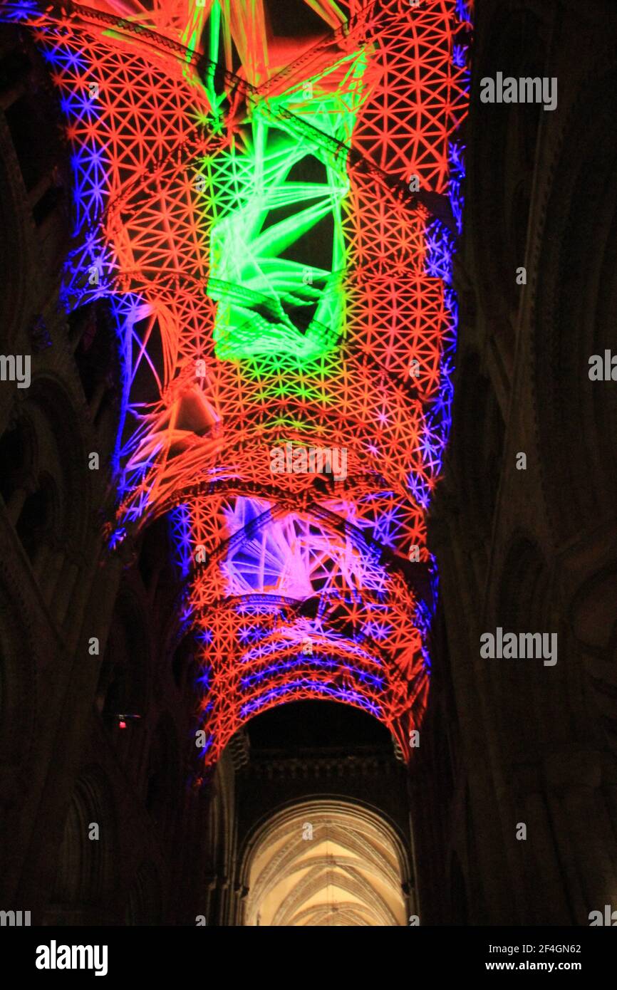 Durham Lumiere light show 2015 Stock Photo - Alamy
