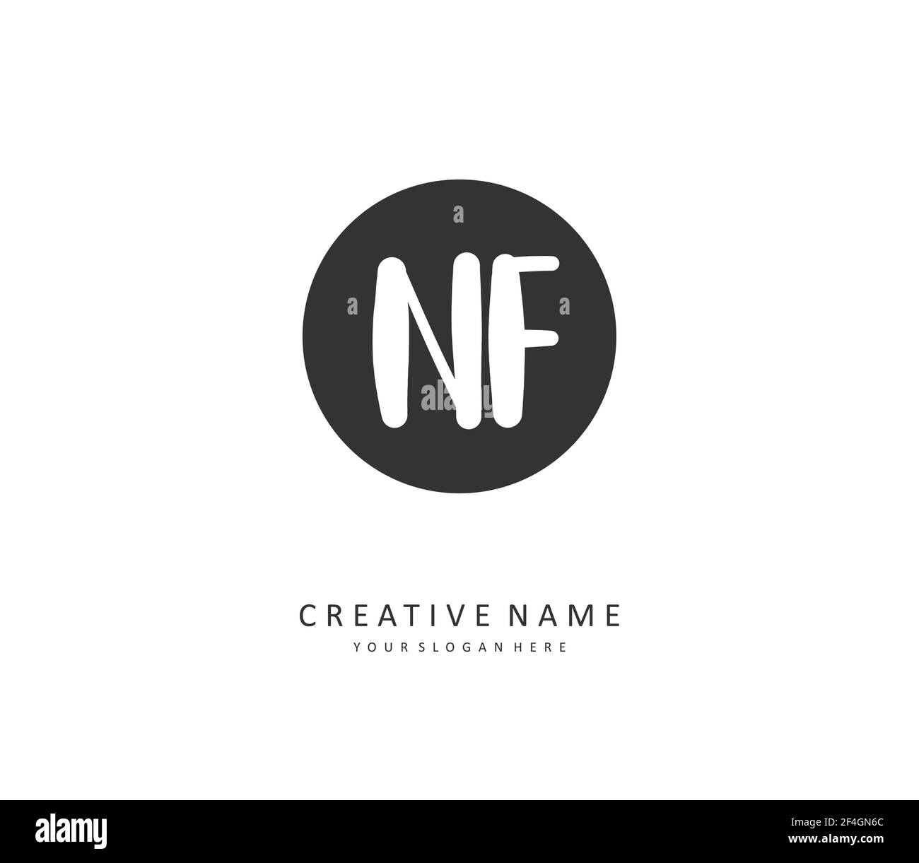 NF Initial letter handwriting and signature logo. A concept handwriting ...