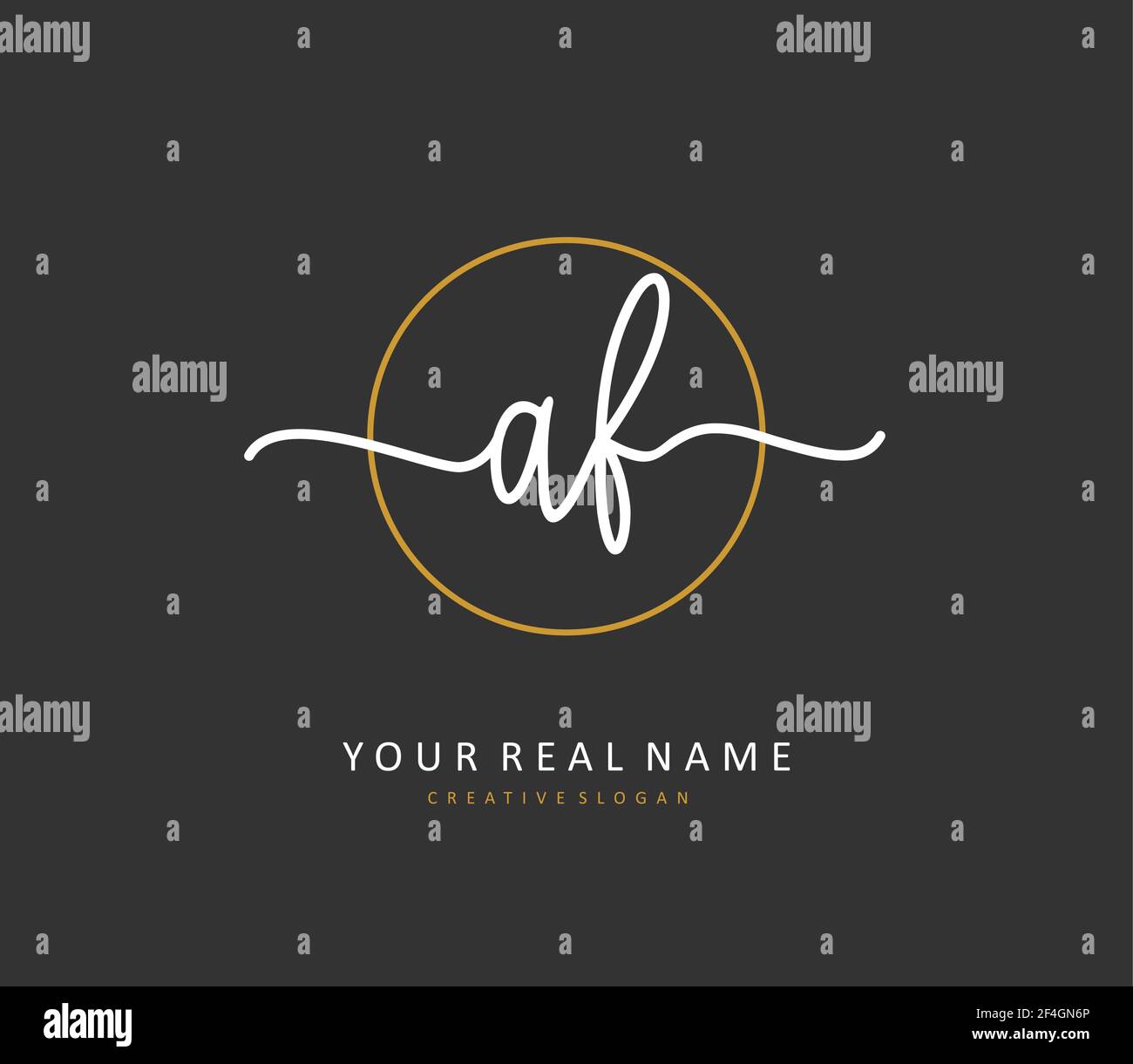AF Initial letter handwriting and signature logo. A concept handwriting ...