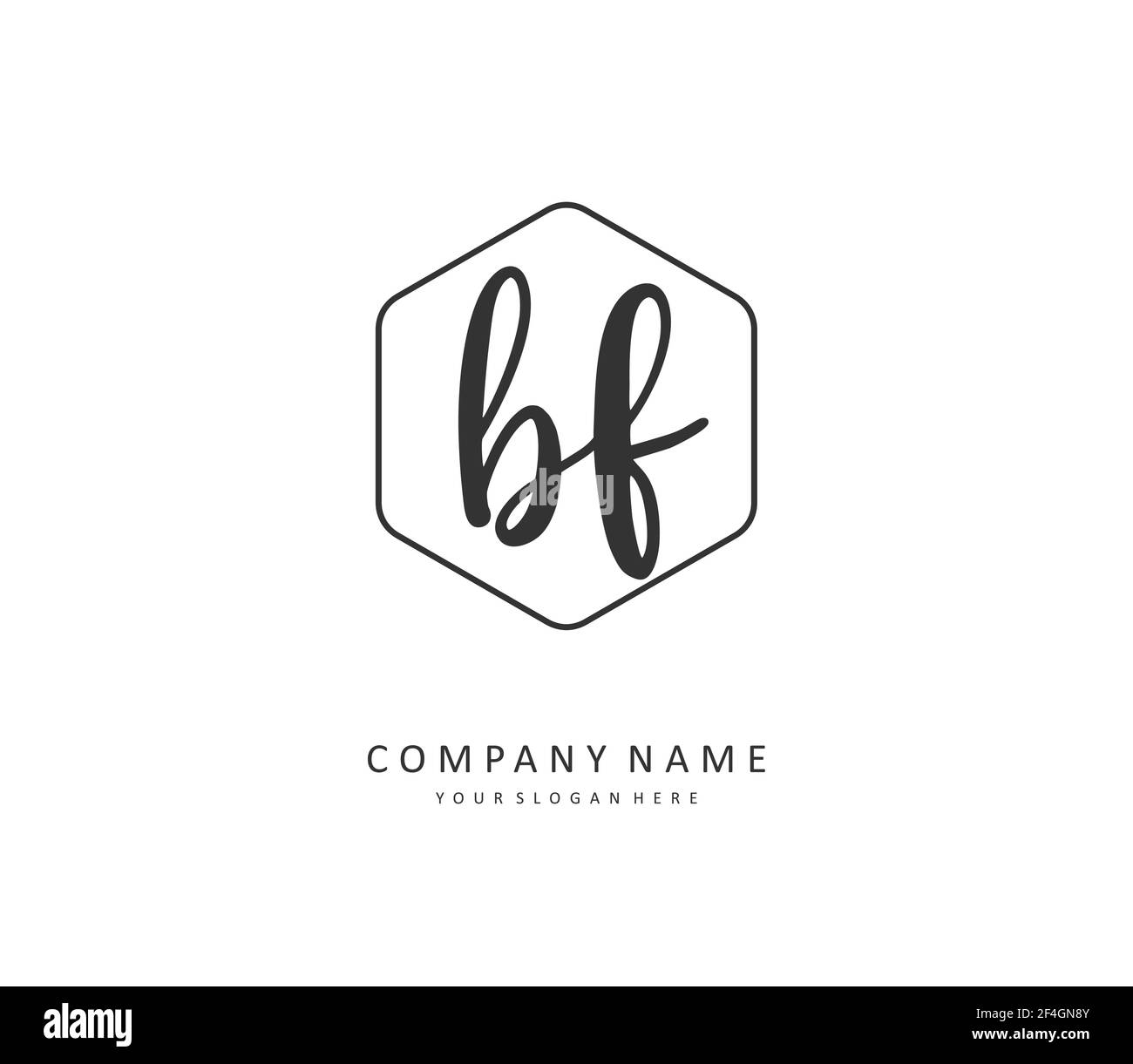 BF Initial letter handwriting and signature logo. A concept handwriting ...