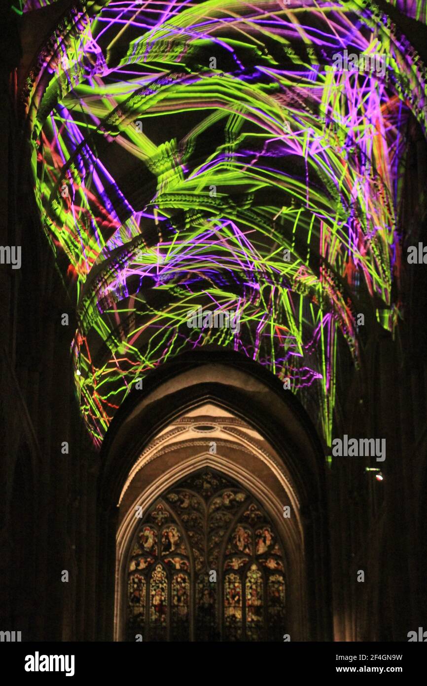Durham Lumiere light show 2015 Stock Photo - Alamy