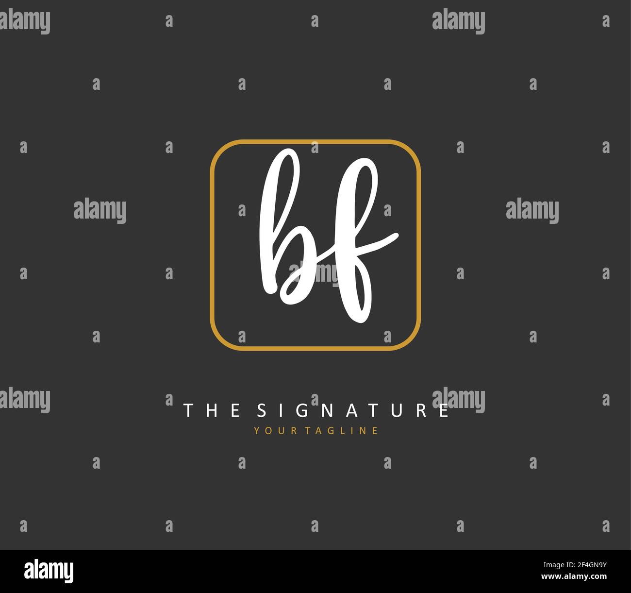 BF Initial letter handwriting and signature logo. A concept handwriting ...
