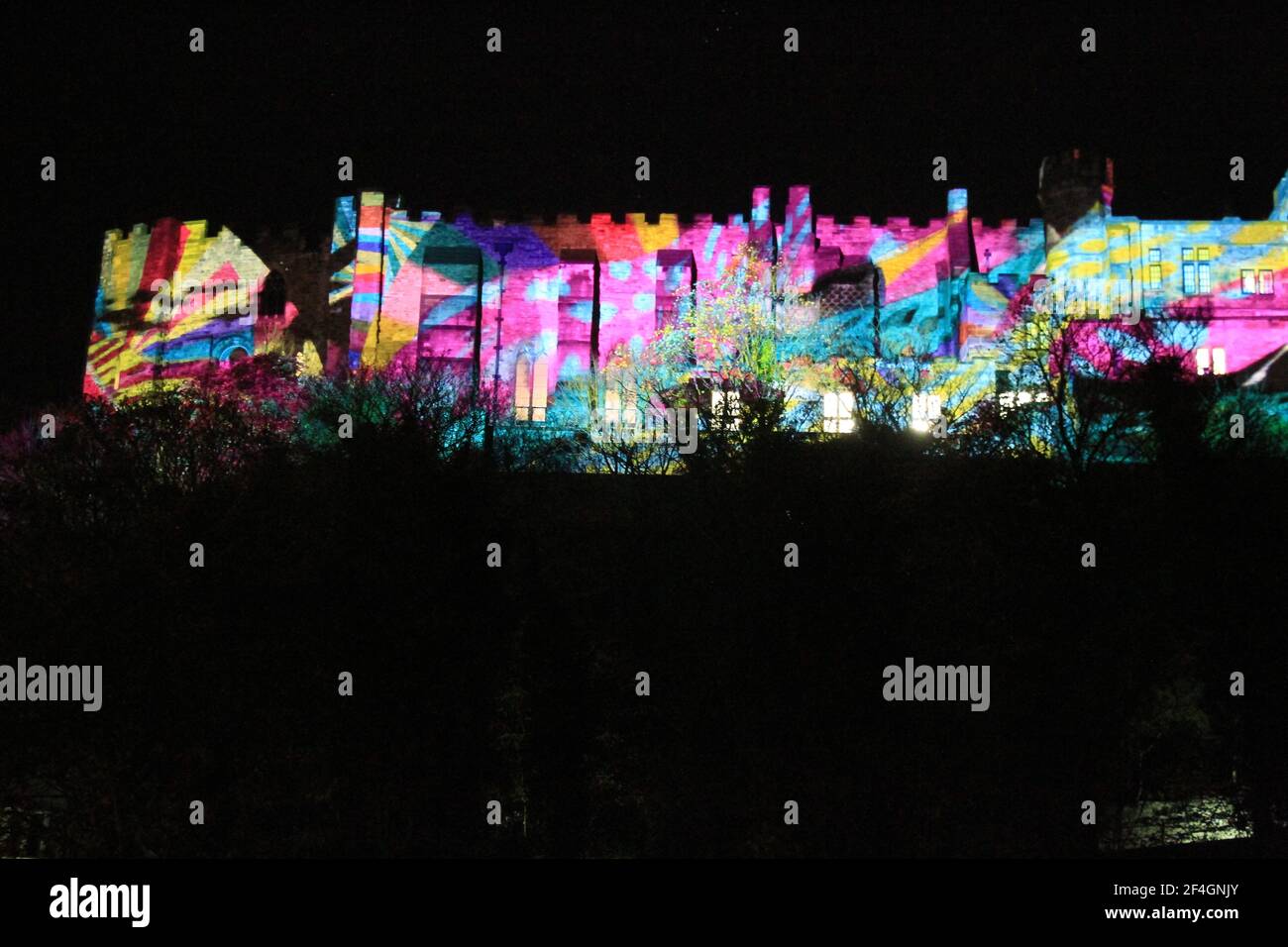 Durham Lumiere light show 2015 Stock Photo - Alamy