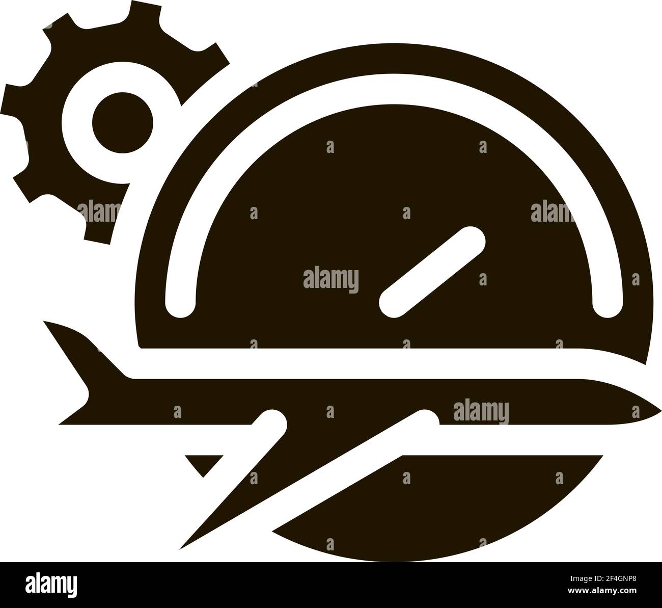 Plane Watch Gear Icon Vector Glyph Illustration Stock Vector Image ...