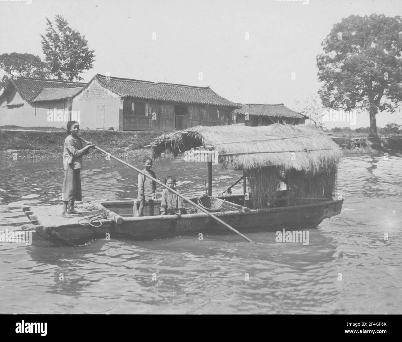 People on canal boat Black and White Stock Photos & Images - Alamy