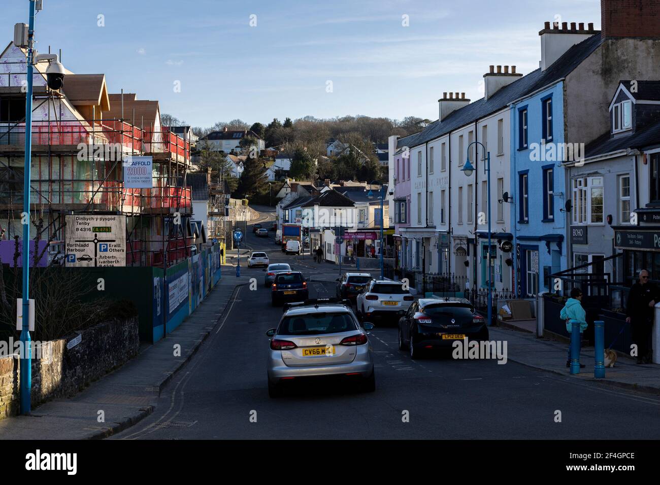 A view of Saundersfoot, Wales on the 21st March 2021. Credit: Lewis ...