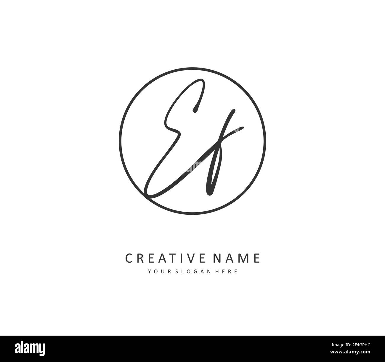 EF Initial letter handwriting and signature logo. A concept handwriting ...