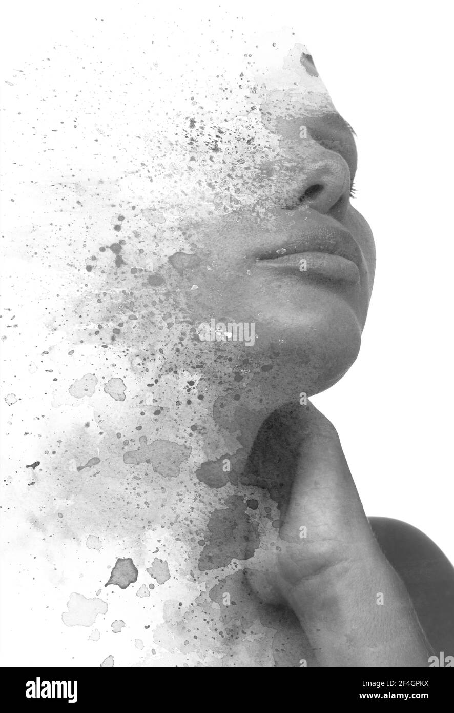 A dramatic portrait of a caucasian woman Stock Photo - Alamy