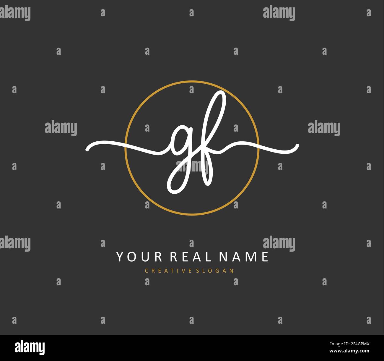 GF Initial letter handwriting and signature logo. A concept handwriting ...