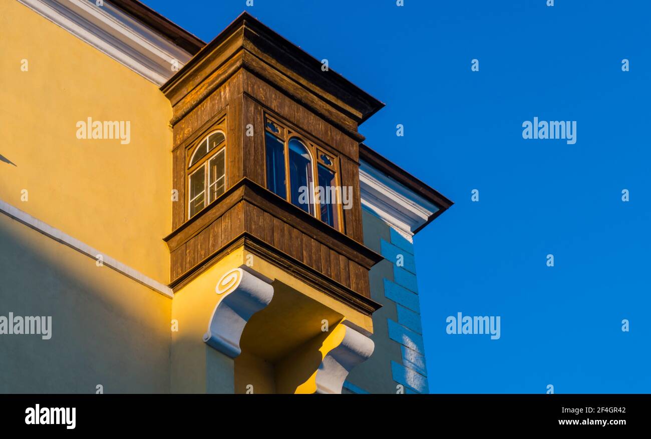 Wooden Ottoman style bay window, Hradcany, Prague, Czech Republic Stock ...