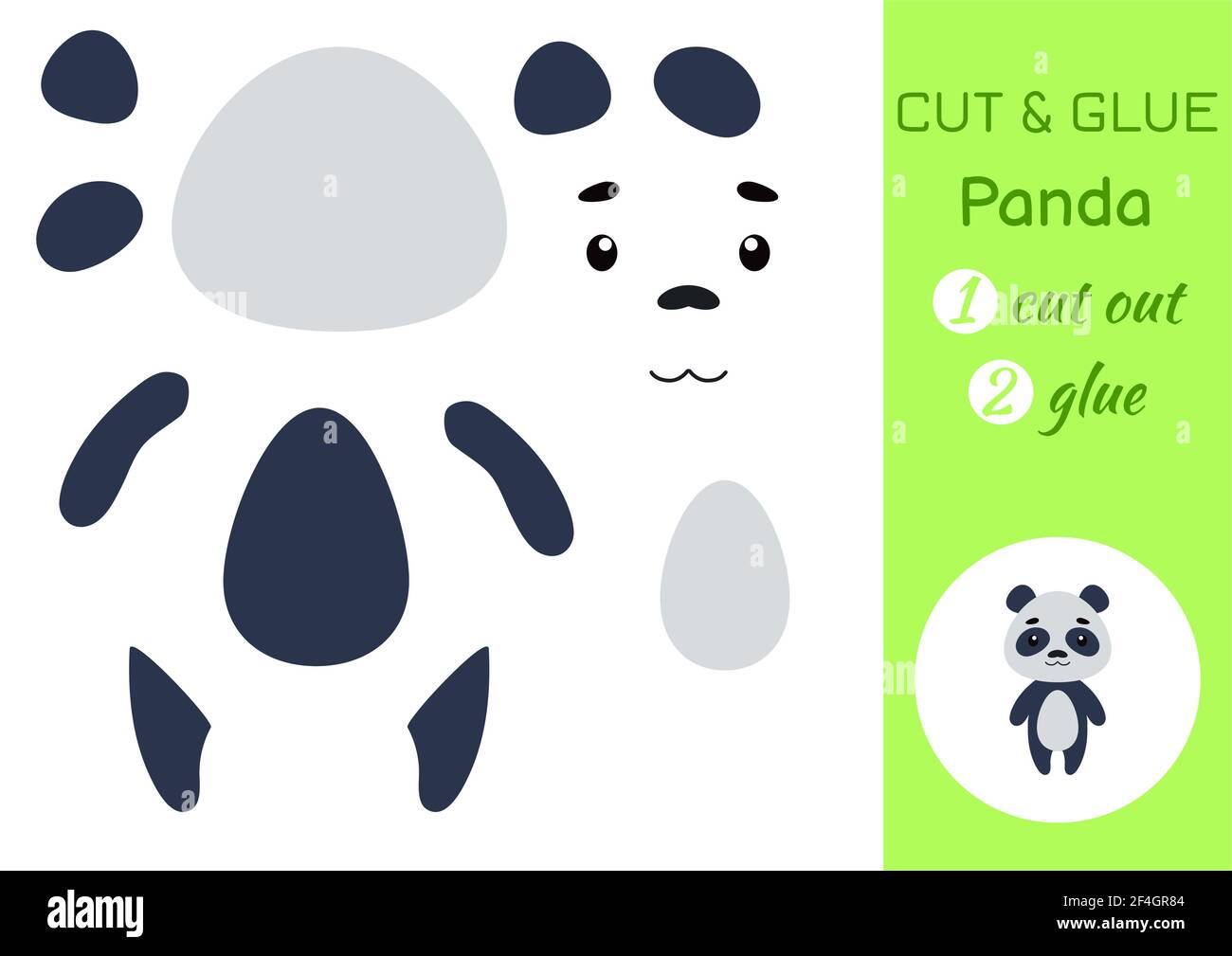 Cut and glue paper little panda. Kids crafts activity page. Educational ...