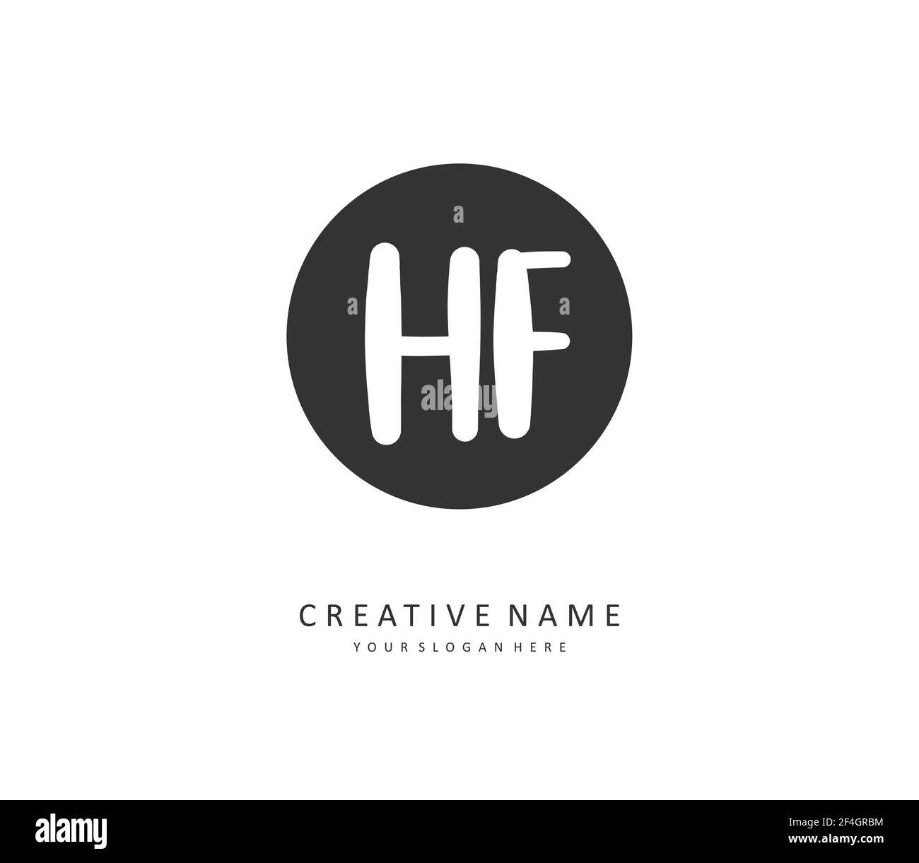 HF Initial letter handwriting and signature logo. A concept handwriting ...
