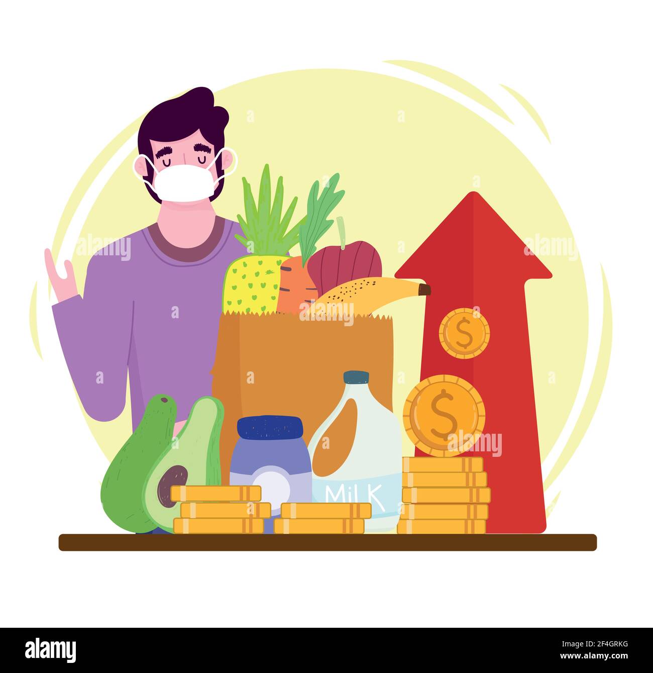 customer grocery shop food money Stock Vector Image & Art - Alamy