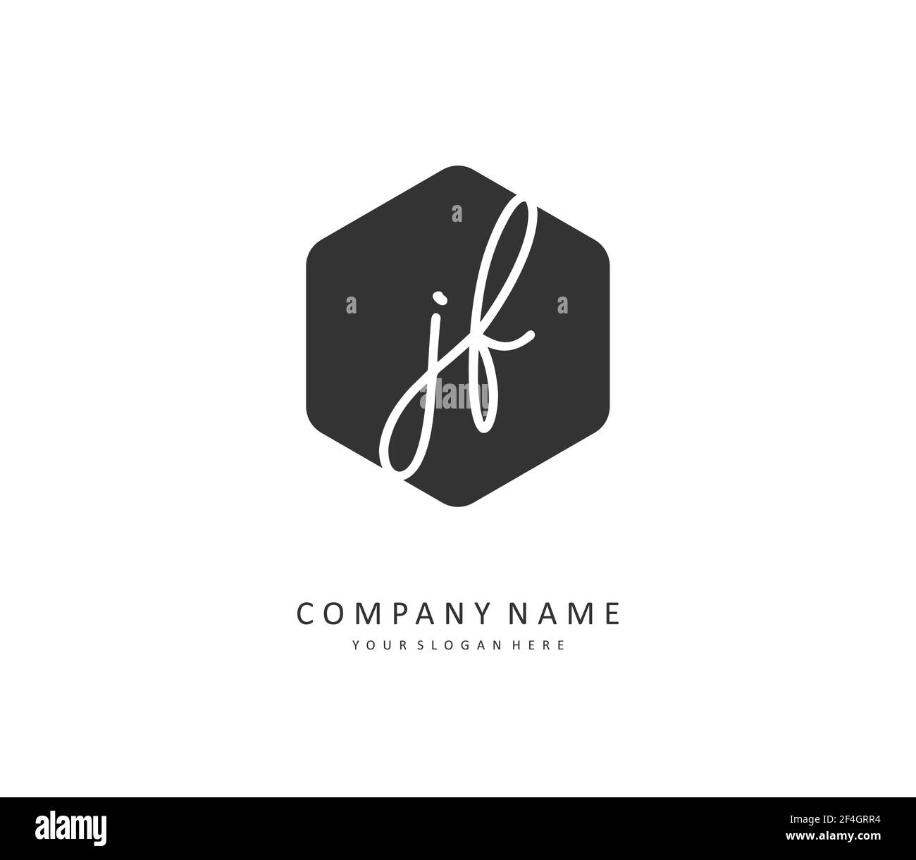 JF Initial letter handwriting and signature logo. A concept handwriting ...