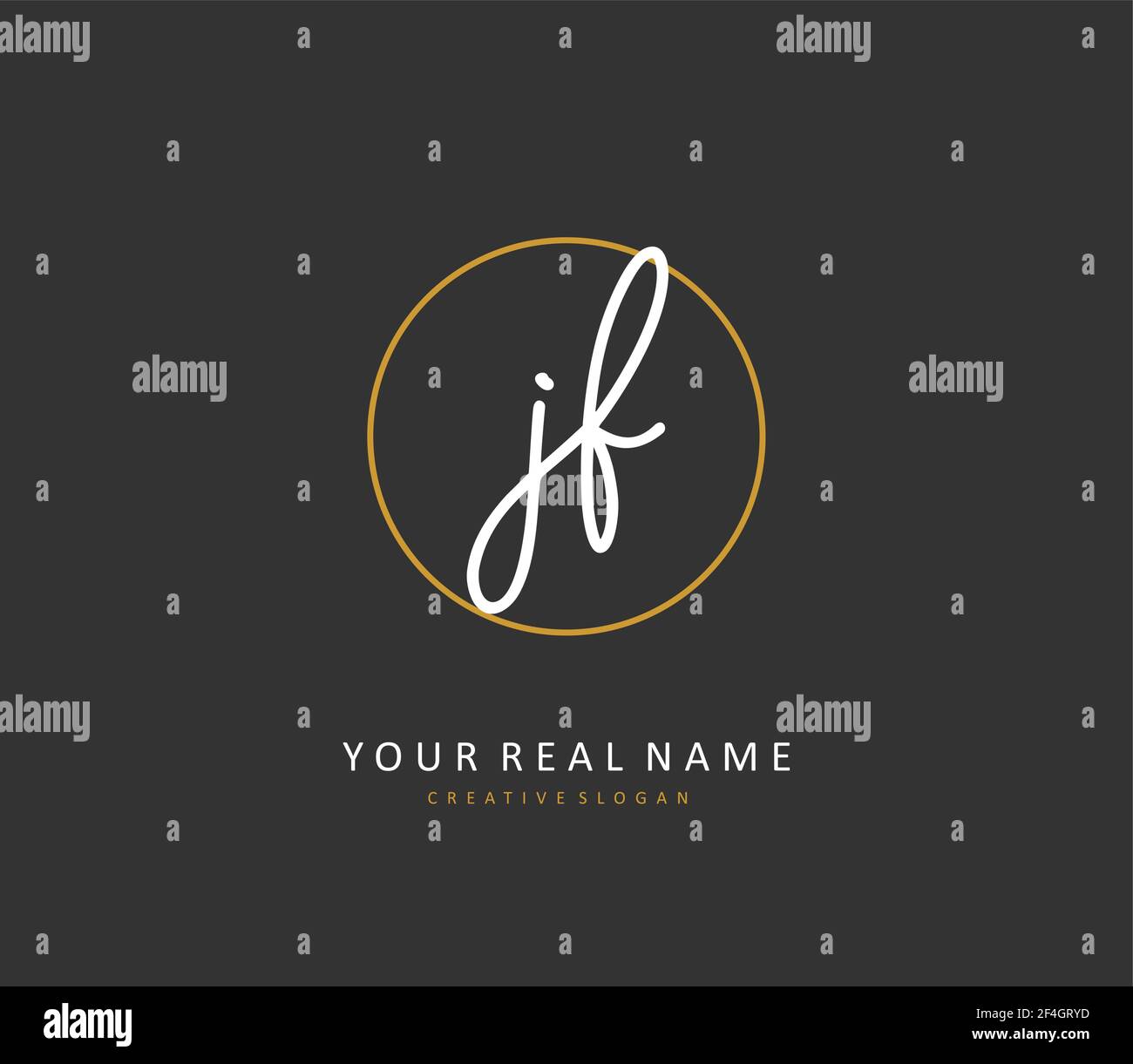 JF Initial letter handwriting and signature logo. A concept handwriting ...