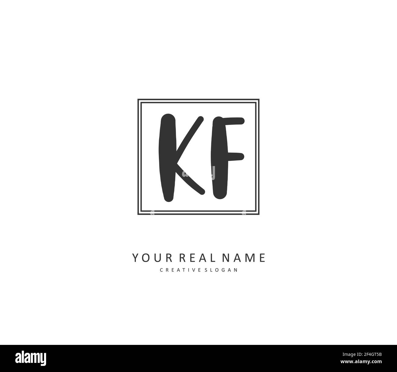KF Initial letter handwriting and signature logo. A concept handwriting ...