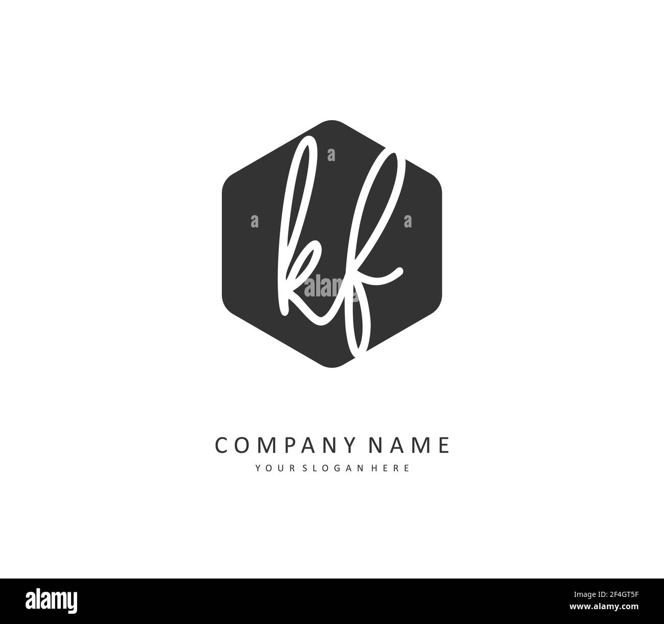 KF Initial letter handwriting and signature logo. A concept handwriting ...