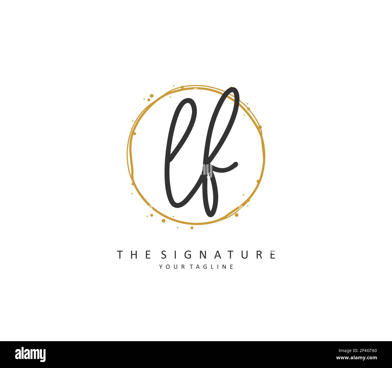 LF Initial letter handwriting and signature logo. A concept handwriting ...