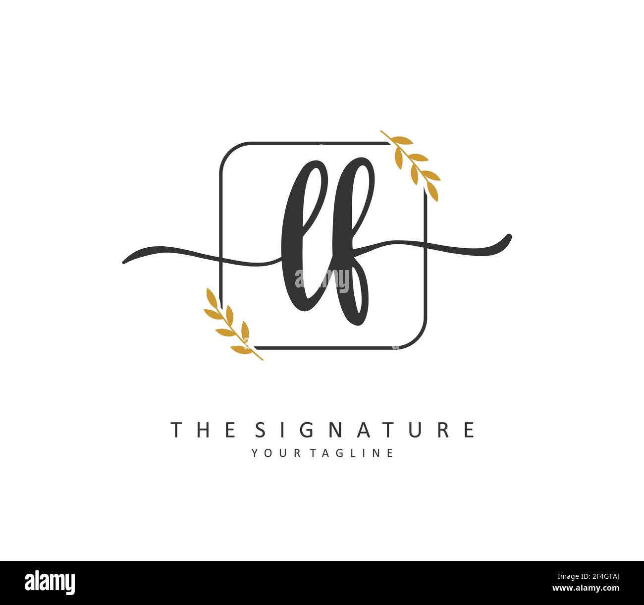 LF Initial letter handwriting and signature logo. A concept handwriting ...