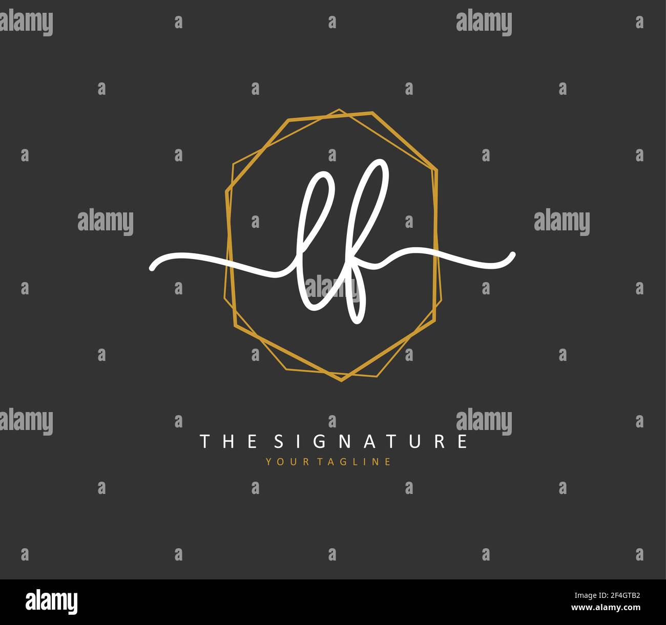 LF Initial letter handwriting and signature logo. A concept handwriting ...
