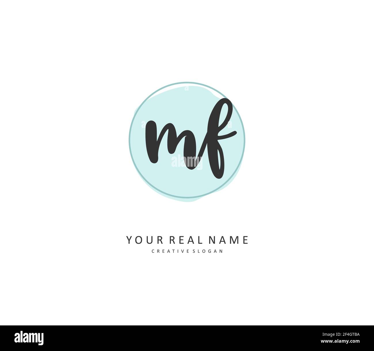 MF Initial letter handwriting and signature logo. A concept handwriting ...