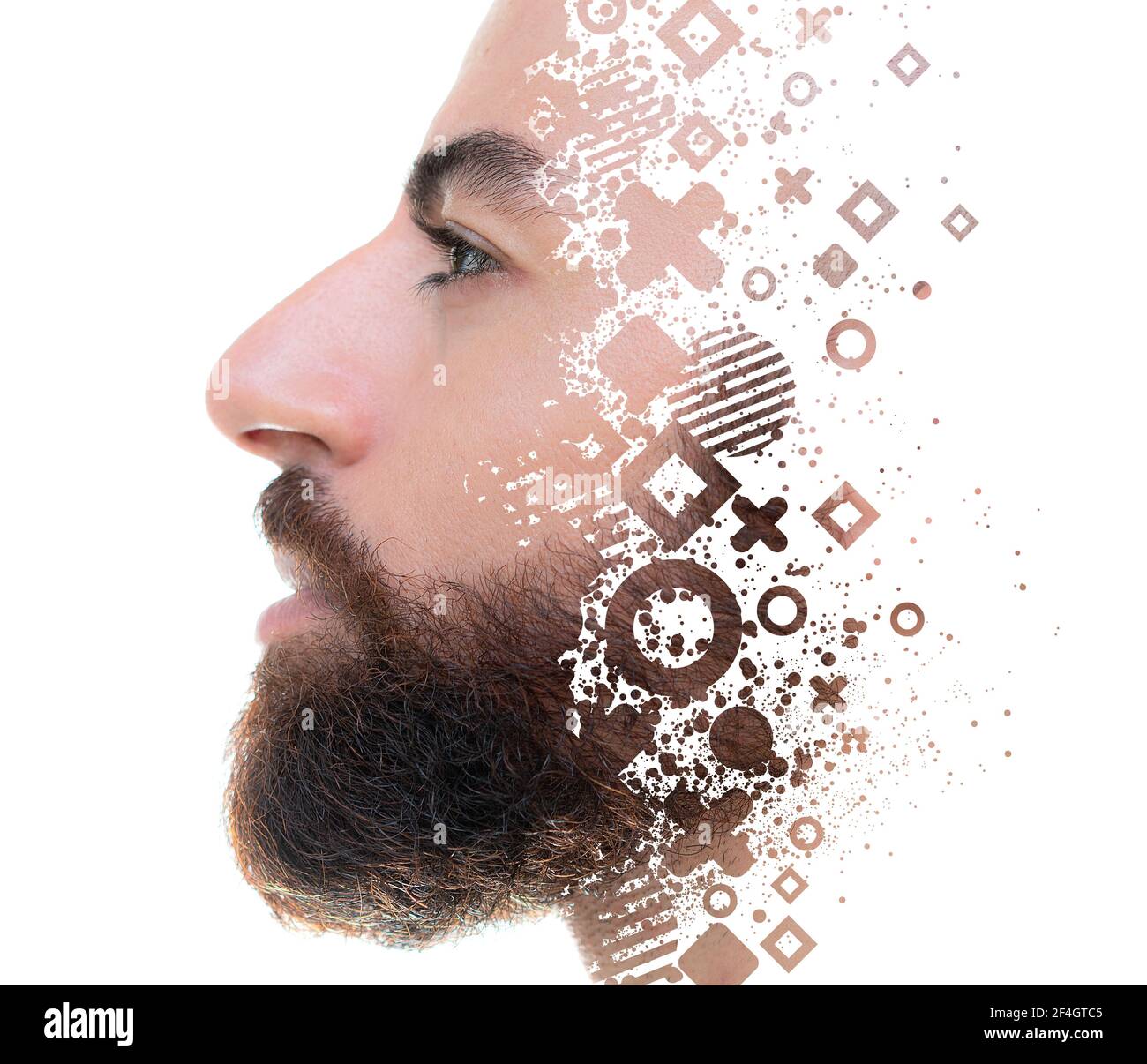 A portrait of a man with symbols Stock Photo - Alamy
