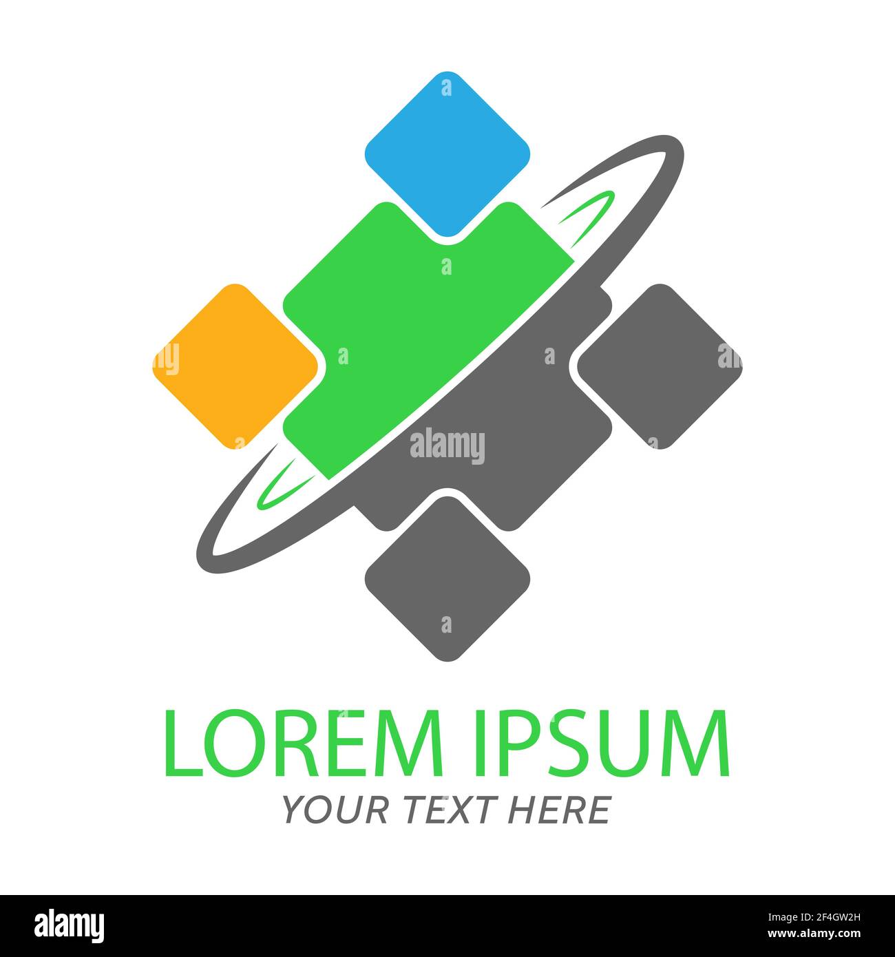 Editable template for company logo, emblem or brand. Simple vector ...