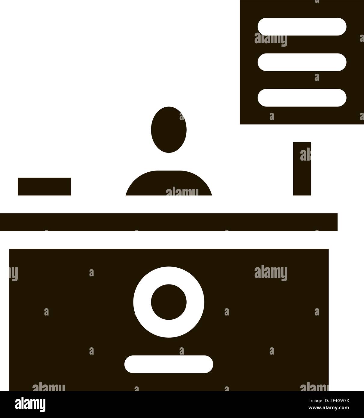 Cashier Table Icon Vector Glyph Illustration Stock Vector Image & Art ...