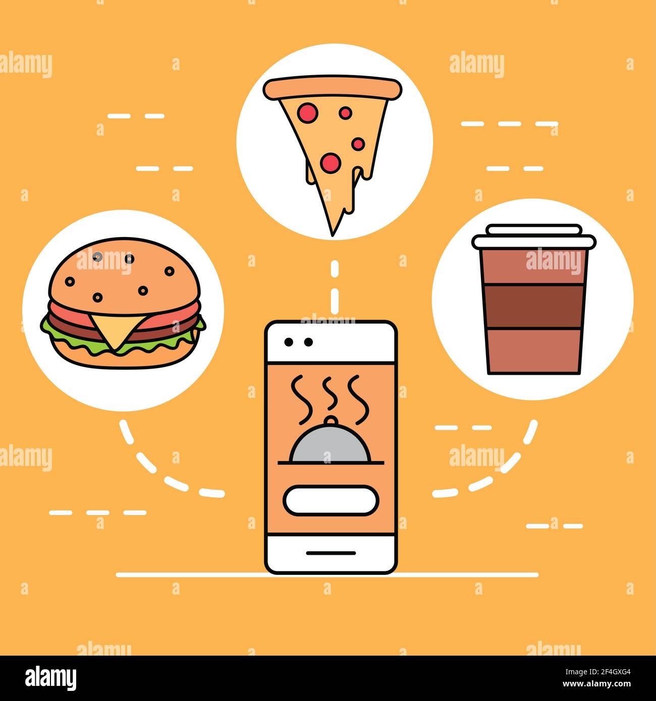 food delivery app smartphone digital Stock Vector Image & Art - Alamy