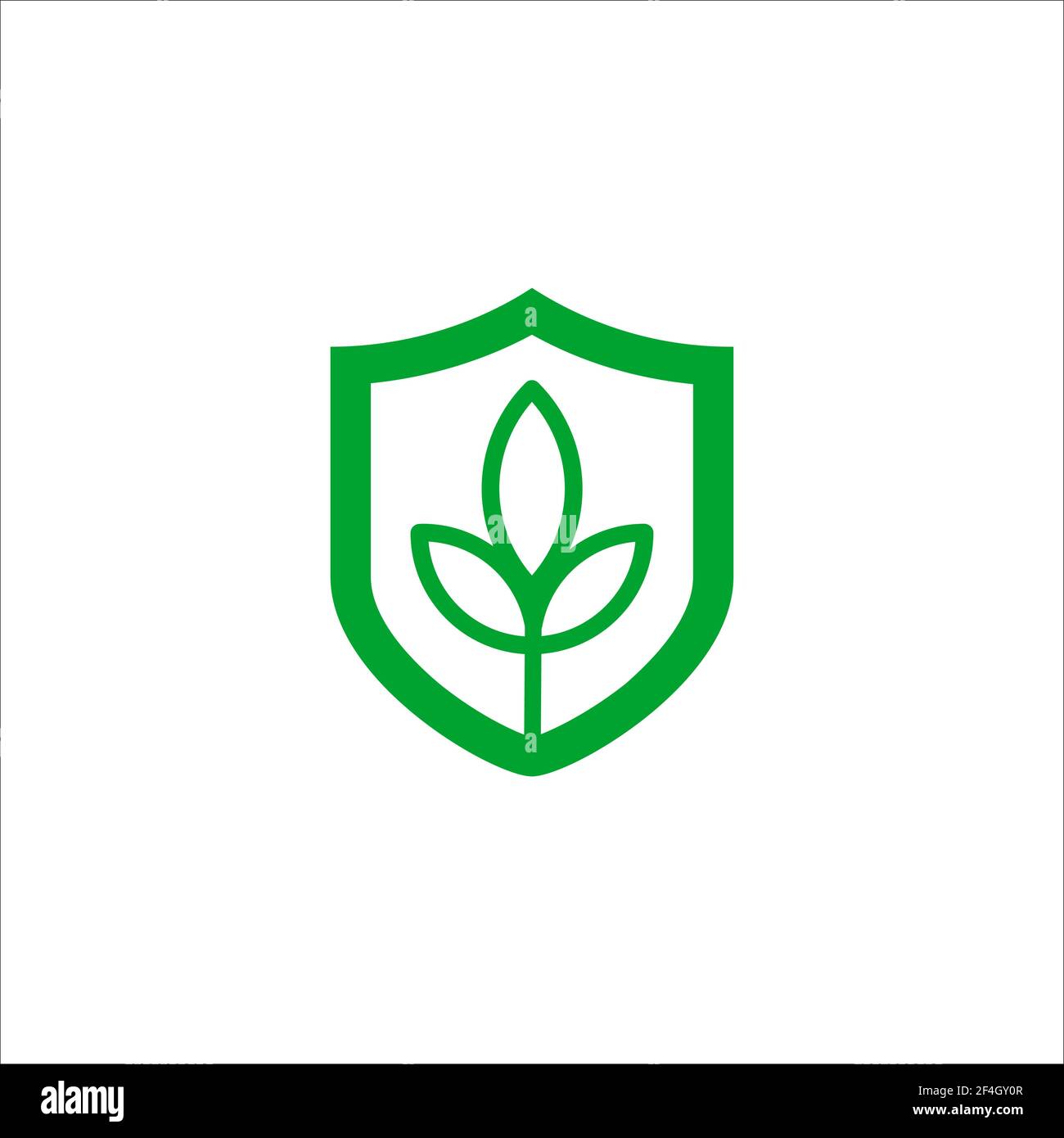 Nature or green shield vector logo template. This graphic with leaves ...