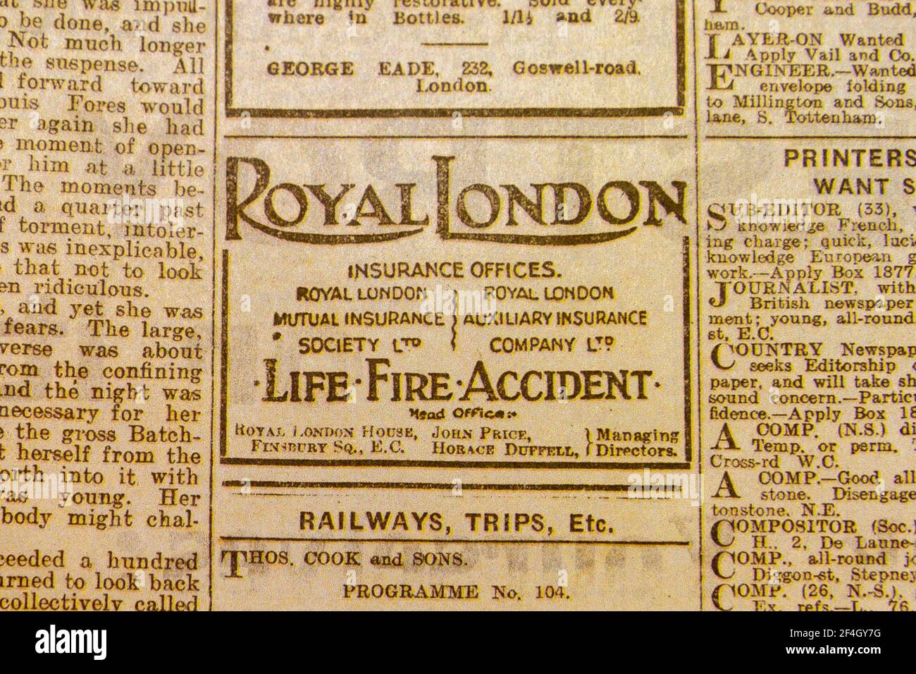 Life assurance advert hi-res stock photography and images - Alamy