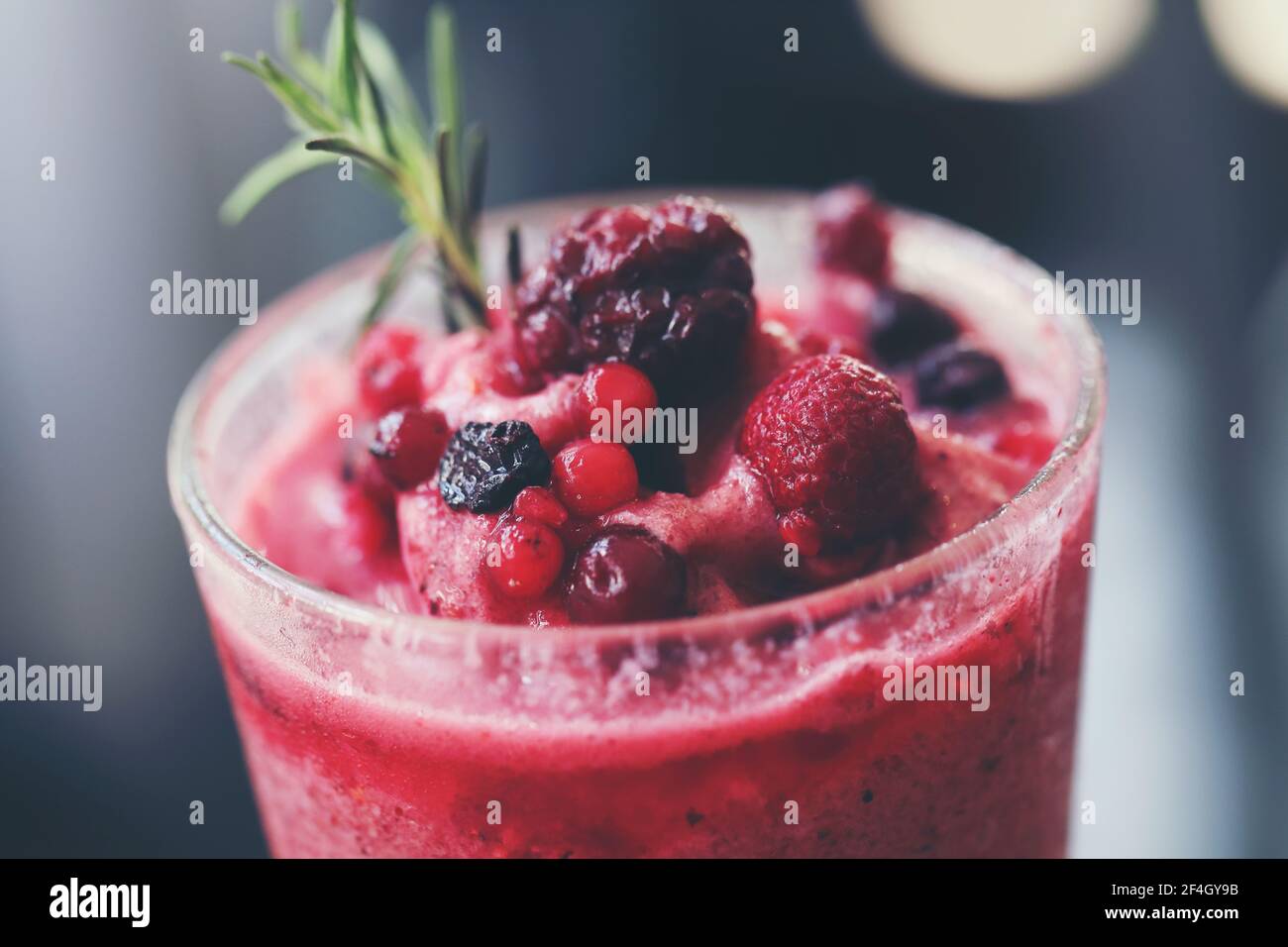 Mixed Berries Smoothie , drinking vintage style Stock Photo - Alamy