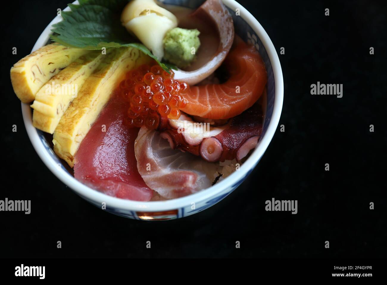 Kaisen don , seafood rice bowl Japanese food Stock Photo - Alamy