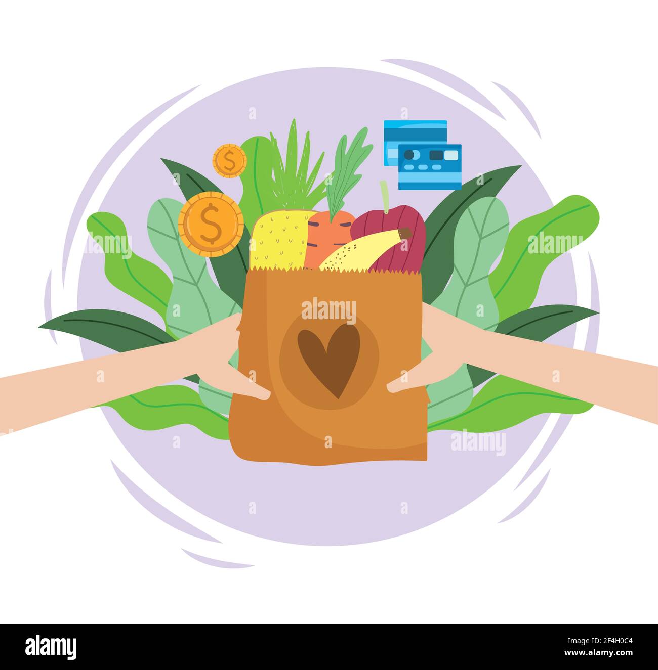 grocery online hands food money Stock Vector Image & Art - Alamy