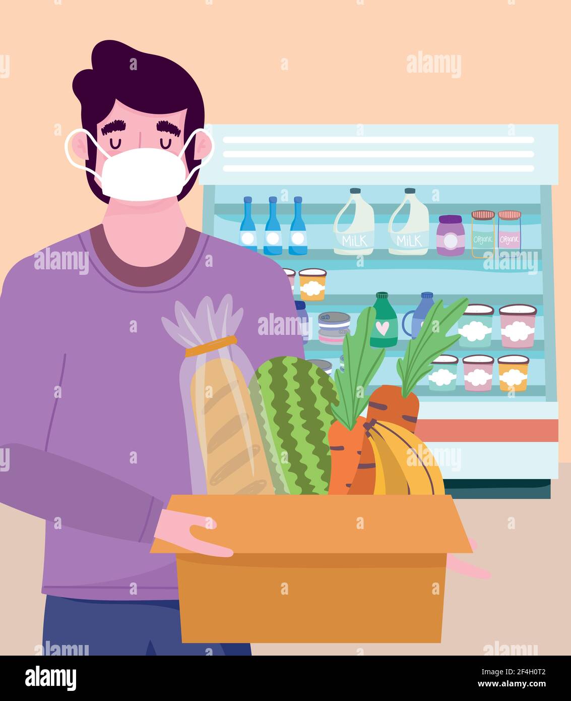 Man shopper bag purchasing Stock Vector Images - Alamy