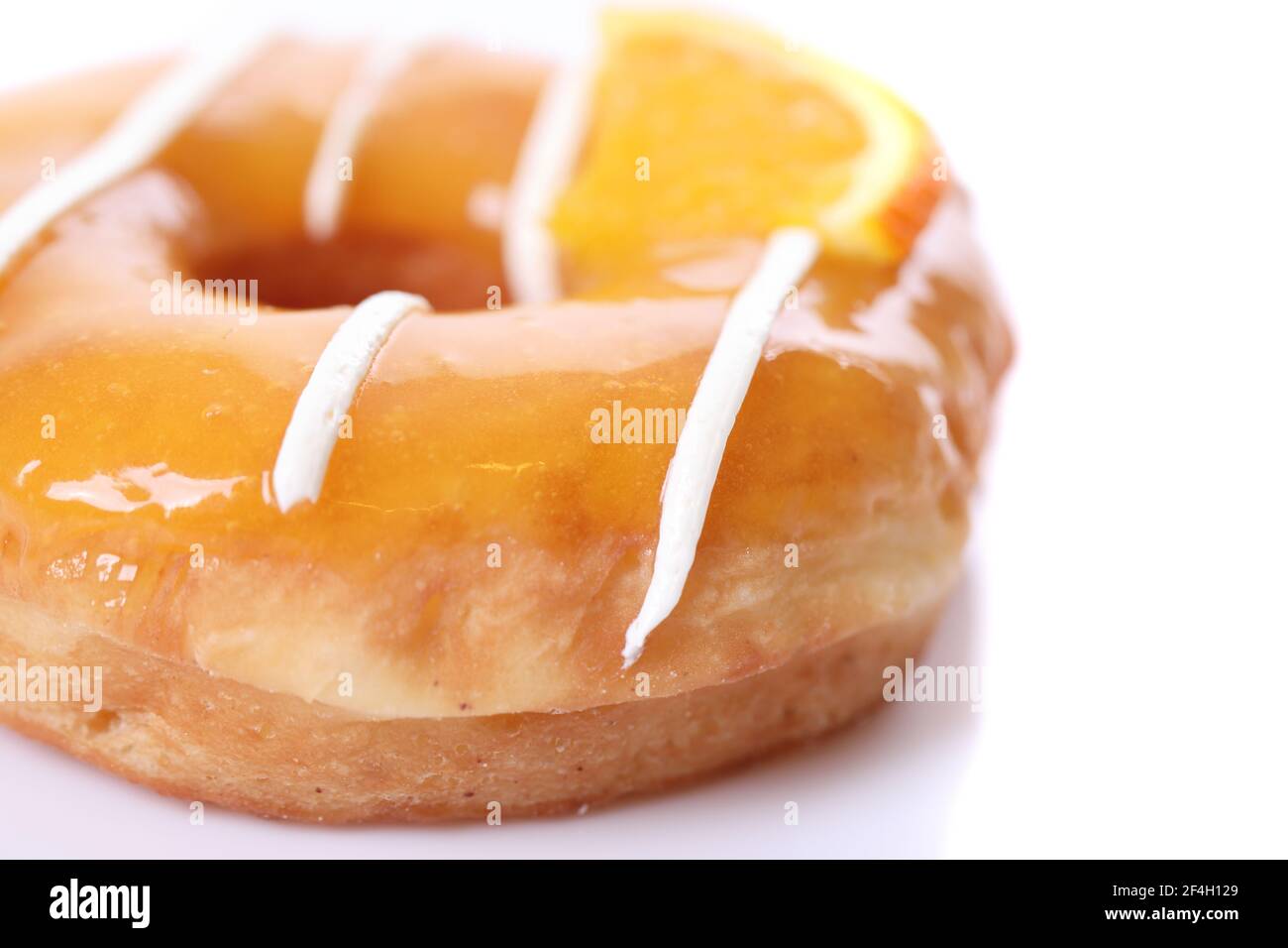 Orange Donut isolated on white background Stock Photo - Alamy