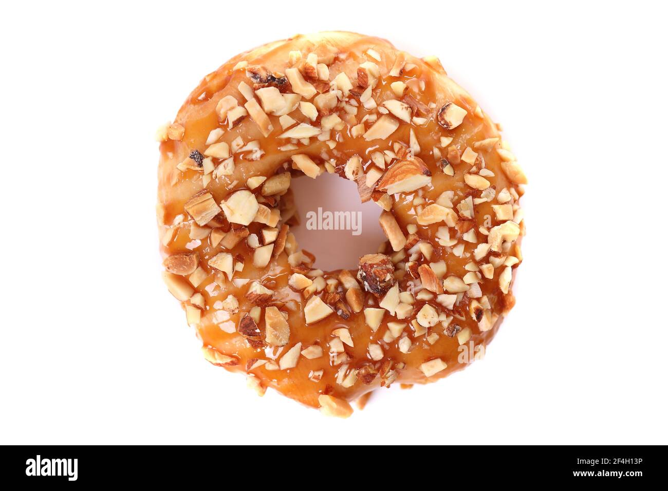 Donut with nut isolated on white background Stock Photo - Alamy