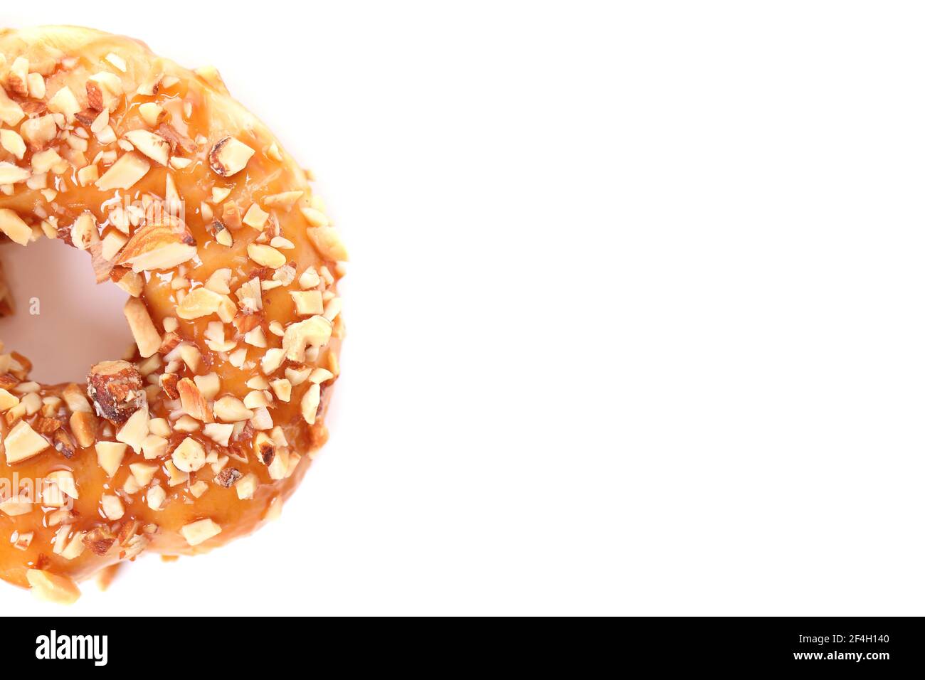Donut with nut isolated on white background Stock Photo - Alamy